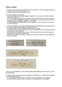 Acidi e basi forti e deboli e pH | Schemi e mappe concettuali di Chimica Inorganica | Docsity