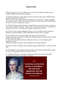 Biographie olympe de gouge | Exercices Français | Docsity