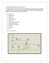Design an audio amplifier | Assignments Analog Electronics | Docsity