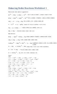 Balancing Redox Worksheet | Study Guides, Projects, Research Chemistry ...
