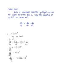 CHAIN RULE - CALCULUS 1 | Study notes Calculus | Docsity