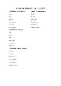 VERBOS EN PRESENTE FRANCES | Apuntes de Francés | Docsity