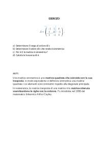 Esercizio sulle matrici | Esercizi di Matematica Generale | Docsity