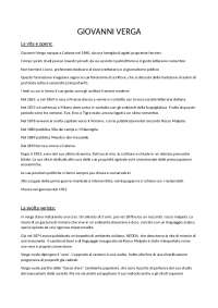 Vita di Giovanni Verga e Naruralismo, con riferimenti a Zola | Schemi e mappe concettuali di ...