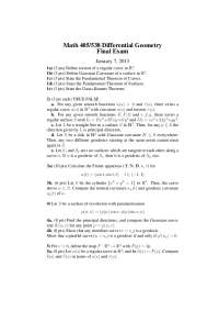 Math 405 final f13 key | Cheat Sheet Mathematics | Docsity