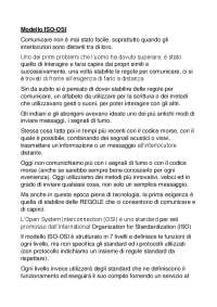 Modello ISO-OSI - Sintesi | Sintesi del corso di Sistemi di reti | Docsity