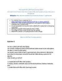 Microsoft MS-100 Exam Dumps 2023 | Exercises Computer Science | Docsity