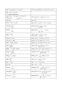 TABELLA DELLE DERIVATE | Schemi e mappe concettuali di Matematica | Docsity
