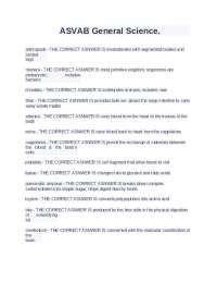 ASVAB General Science. | Exams Science education | Docsity