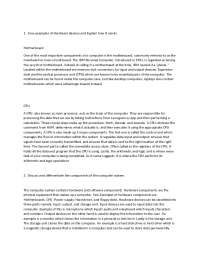Components of the computer system | Essays (high school) Computer ...