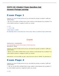 MATH 110 >Module 9 Exam Questions And Answers>Portage Learning | Exams ...