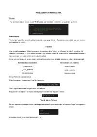 Teoria ed esercizi linguaggio Python | Esercizi di Fondamenti di informatica | Docsity