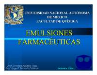 EMULSIONES FARMACÉUTICAS | Diapositivas de Química | Docsity