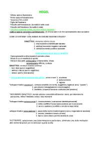 Filosofia: mappa concettuale di Hegel | Schemi e mappe concettuali di Filosofia | Docsity