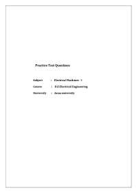 Electrical machines sample exam paper | Exams Electric Machines | Docsity