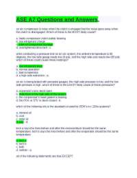 ASE A7 Questions and Answers. | Exams Electric Machines | Docsity
