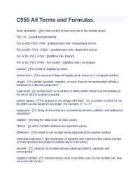 C955 All Terms and Formulas | Exams Mathematics | Docsity