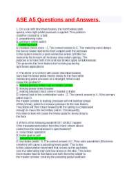 ASE A5 Questions and Answers | Exams Electric Machines | Docsity