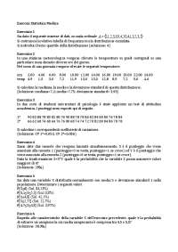 ESERCIZI STATISTICA DESCRITTIVA | Esercizi di Statistica Medica | Docsity