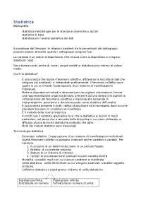 Statistica descrittiva | Schemi e mappe concettuali di Statistica | Docsity