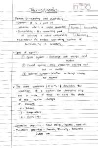 Chemical thermodynamics | Cheat Sheet Chemistry | Docsity