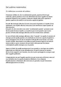 Del sublime matematico, critica della capacità di giudizio | Appunti di Estetica | Docsity