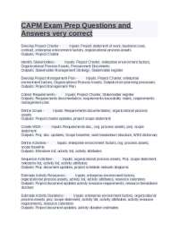 CAPM Exam Prep Questions and Answers very correct | Exams Business ...