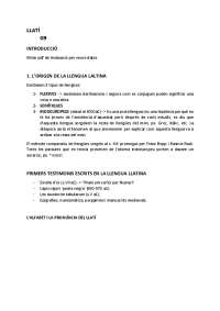 Introducción al latín | Apuntes de Idioma Latín | Docsity