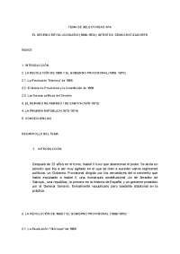 El sexenio democrático | Resúmenes de Historia de España | Docsity