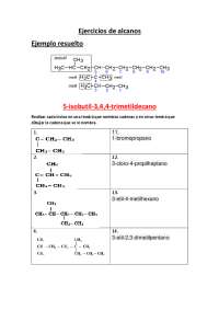 Ejercicios de alcanos alquenos y alquinos | Ejercicios de Química | Docsity