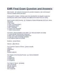 EMR Final Exam Question and Answers | Exams Nursing | Docsity