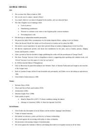 George Orwell - vita, opere, trame | Schemi e mappe concettuali di ...