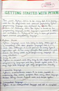 Getting Started With Python | Lecture notes Computer science | Docsity