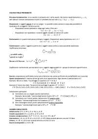 Calcolo delle Probabilità | Appunti di Probabilità e Statistica | Docsity