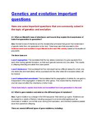 Genetics and evolution important questions biology 12th class | Study ...