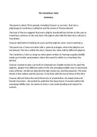 The Canterbury Tales - Summary | Esercizi di Inglese | Docsity