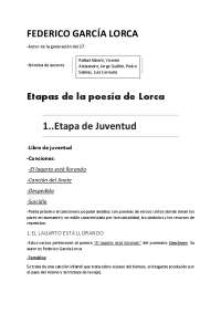 Apuntes Federico García Lorca | Apuntes de Lengua y Literatura | Docsity