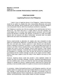 Position paper by roswinson vidad position paper | Essays (high school ...