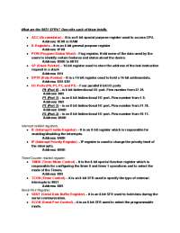 8051 Special Function Registered | Assignments Microcontrollers | Docsity