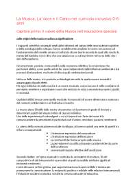 La musica, la voce e il canto nel curricolo inclusivo 0-6 | Appunti di Musica | Docsity