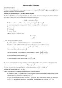 Dispense Bioinformatics Algorithms (inglese) | Dispense di Bioinformatica | Docsity