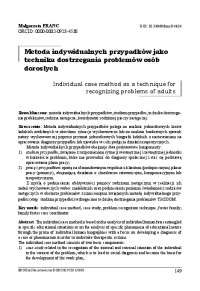 Metoda indywidualnych przypadków jako technika ... | Publikacje ...