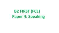 Speaking b2 first fce | Ejercicios de Inglés | Docsity