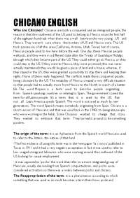 CHICANO ENGLISH sbobine | Sbobinature di Lingua Inglese | Docsity