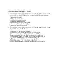 MASA MOLECULAR Y MOLES | Ejercicios de Física | Docsity