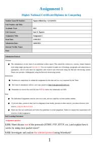 Greenwich_1619_asm1_networking | Study Guides, Projects, Research Programming Languages | Docsity