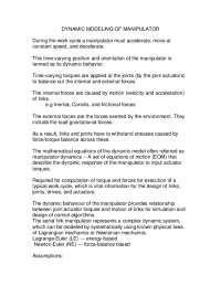 ROBOTICS_DYNAMIC MODELING OF MANIPULATOR_2 DOF | Study notes Robotics ...