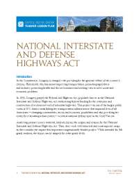 NatioNal INterstate aNd DefeNse Highways Act | Exams History | Docsity