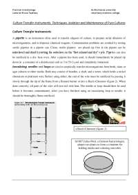 Culture Transfer Instruments, Techniques, Isolation and ... | Lecture ...