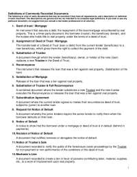 Definitions of Commonly Recorded Documents | Slides Banking and Finance ...